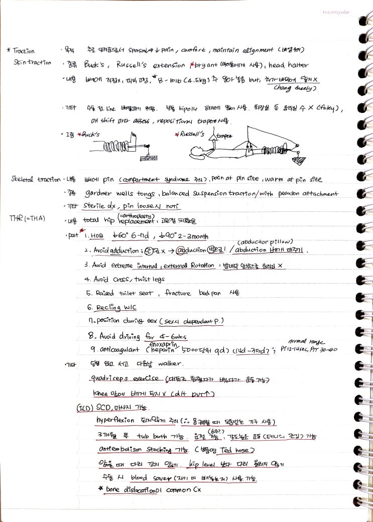 NCLEX 엔클렉스 성인 1 -2, Skin traction, Buck's, Russel's, Skeletal traction ...
