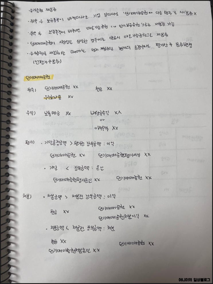 전산세무 2급 당좌자산 총정리 현금 단기매매증권 대손충당금 등 네이버 블로그