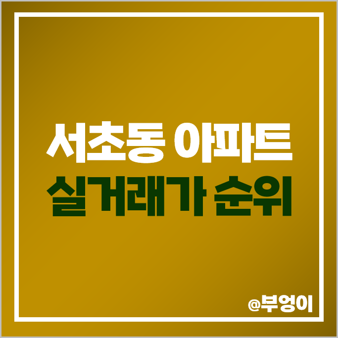 서초동 아파트 매매 가격 순위 래미안 리더스원 서초 그랑자이 삼풍아파트 시세 네이버 블로그