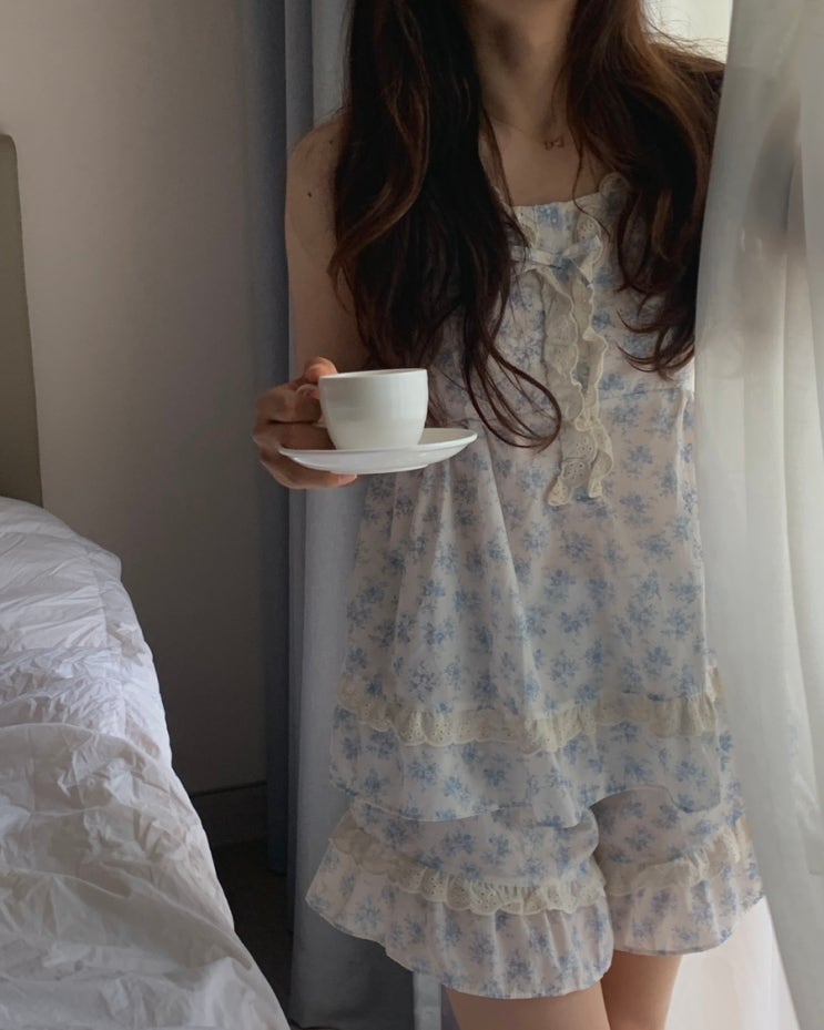 여름 잠옷 추천 | 입는 순간 공주가 되는 스너즐리 플라워 프릴 투피스 파자마 🩵 : 네이버 블로그