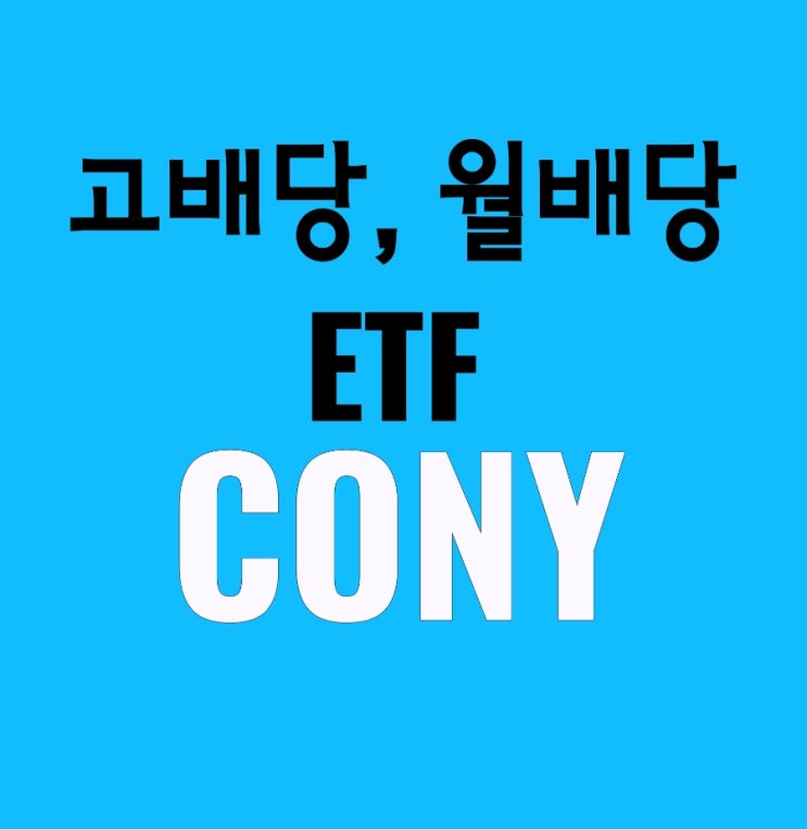 미국 고배당주 월배당 ETF CONY 알아보기 : 네이버 블로그