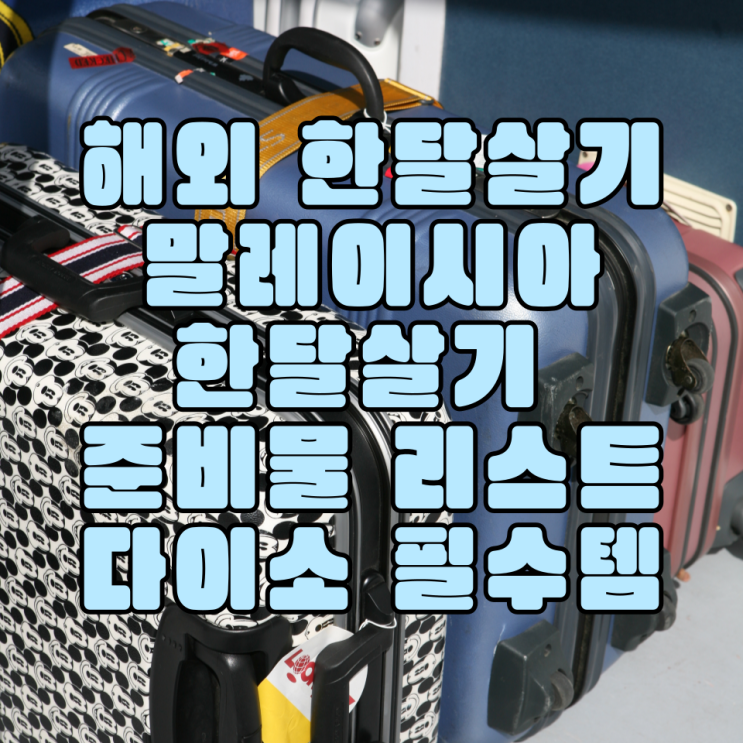 한달살기 계획｜말레이시아 한달살기 준비물 리스트｜다이소 필수 구매 준비물｜사오기 잘 한 물품｜사올 걸 후회하는 물품 네이버 블로그