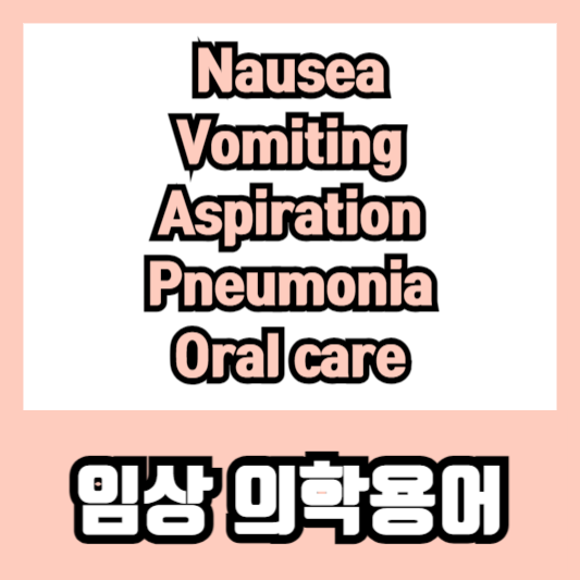 임상 속 의학용어 알아보기(Nausea, Vomiting, Aspiration, Pneumonia, Oral care ...