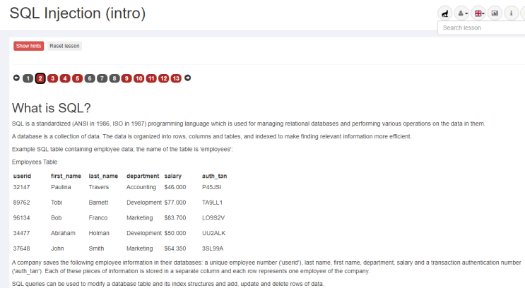 WebGoat Injection 실습 기록 (1) SQL Injection (intro) : 네이버 블로그