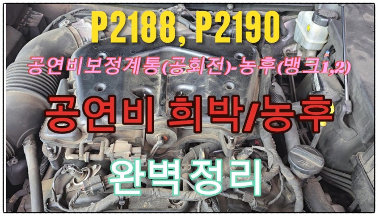 P2188, P2190 공연비 보정 계통(공회전)-농후(뱅크1, 뱅크2) : 네이버 블로그