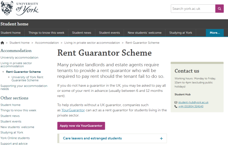 University of York 요크대학교 영국 집 구하기 1탄: Guarantor 문제는 Rent Guarantor ...
