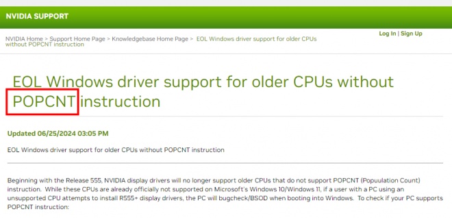 POPCNT 미지원 구형 CPU…엔비디아 드라이버 설치하면 '블루스크린' : 네이버 블로그
