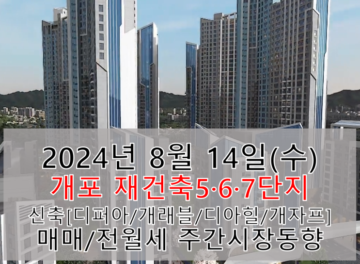 8월14일 개포5단지 시공사선정설명회 개최 개포67단지 사업시행인가 공람실시 주간시장동향 네이버 블로그
