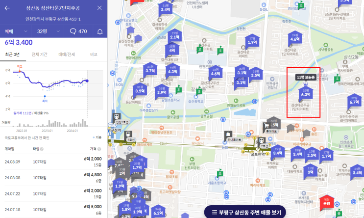 인천 부평구 인기 대장 아파트 찾기 Ft 삼산타운7단지주공 부평sk뷰해모로 힐스테이트부평 네이버 블로그