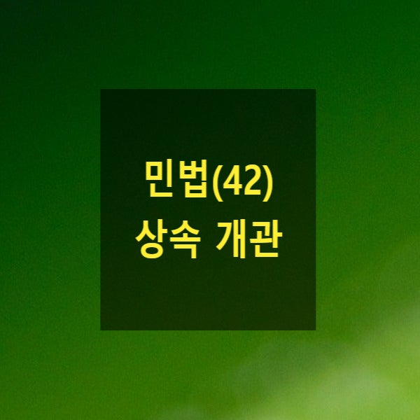 핵심만 알아보는 민법42 상속사망 상속순위 상속인 상속결격 대습상속 상속재산 과징금 변상금 재사용재산