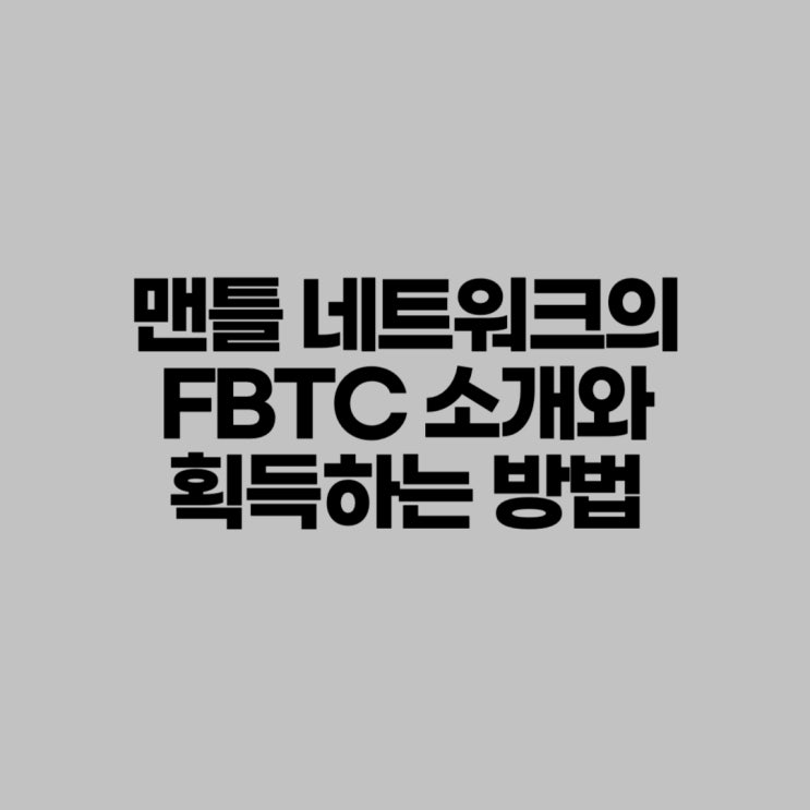 WBTC 라이벌 맨틀 네트워크의 FBTC 소개와 획득하는 방법 : 네이버 블로그