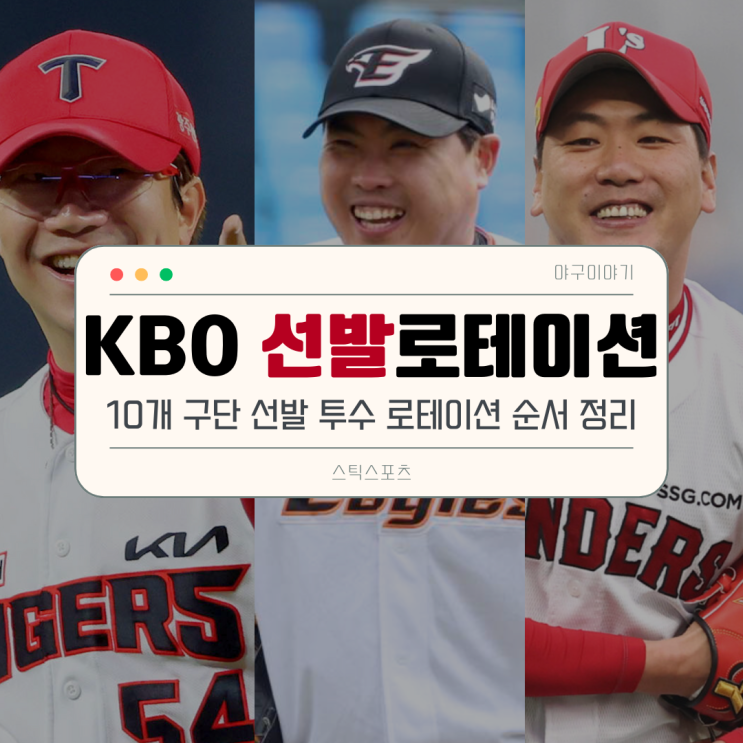 KBO 10개 구단 선발 로테이션 순서 모아보기 각팀 1선발 정리 등판순서 기아 엘지 삼성 두산 KT 한화 SSG 롯데 키움 NC : 네이버 블로그