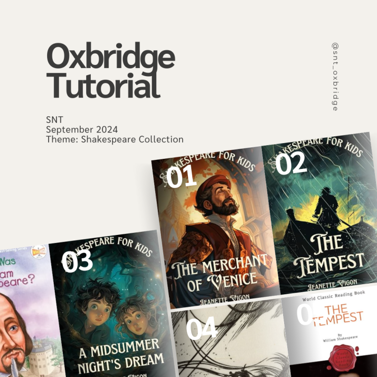[2409] Oxbridge Tutorial September Theme: Shakespeare Collection : 네이버 블로그