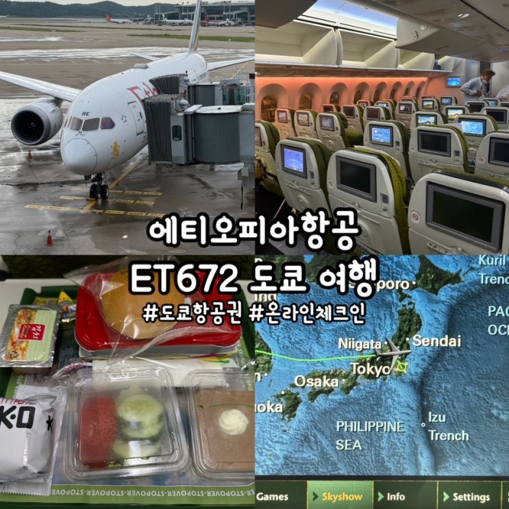 [도쿄] '도쿄 항공 에티오피아항공 ET672' 온라인 체크인, ET672 정보, 탑승 후기, 주의점 (1시간 지연 출발 ...