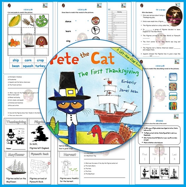 [Thanksgiving 추수감사절] Pete the Cat The First Thanksgiving 추수감사절 영어 워크북 ...