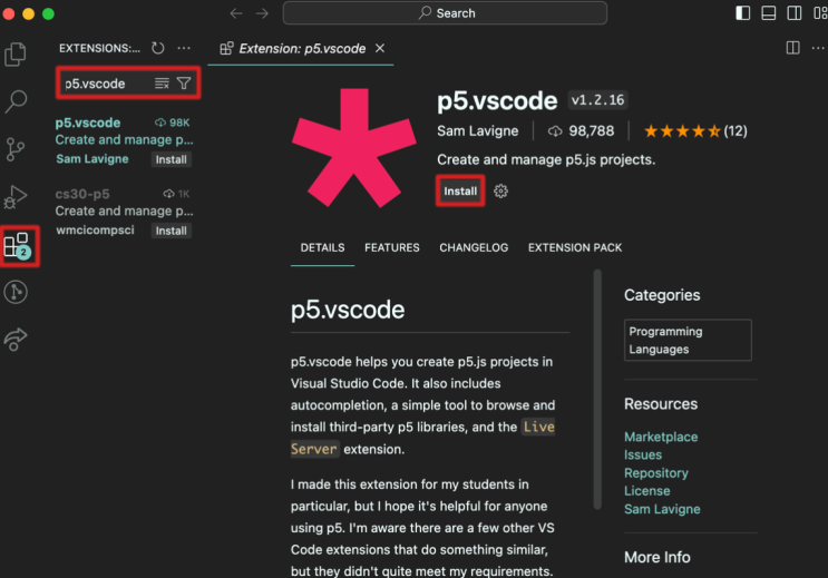 [p5.js] p5.js 를 VS Code 에서 세팅하는 방법 : 네이버 블로그
