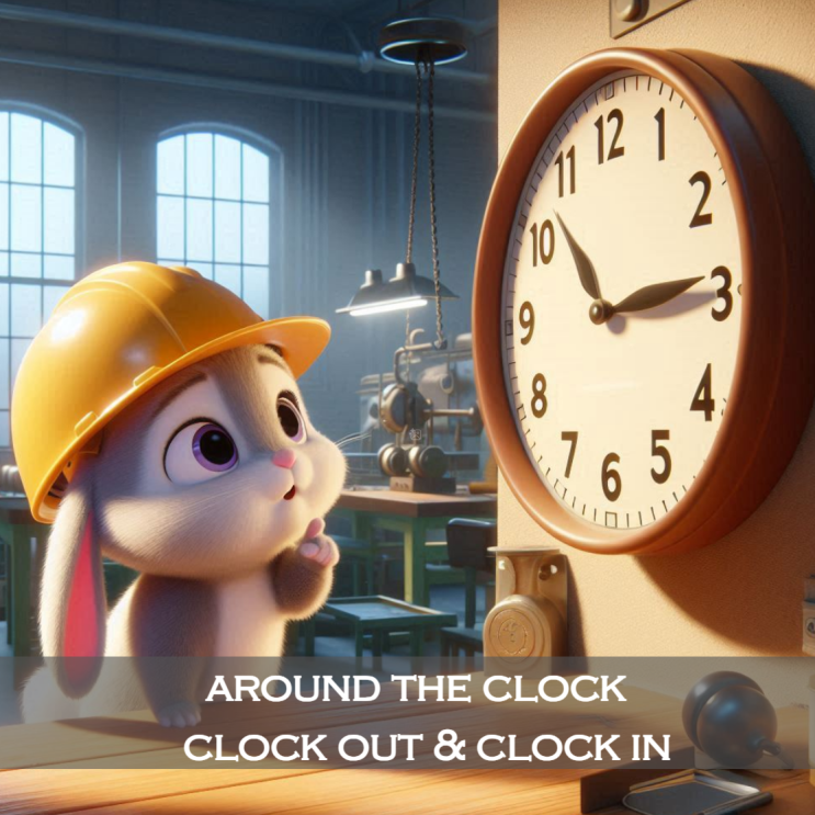 원어민 영어표현 around the clock, clock out, clock in 뜻 예문 : 네이버 블로그