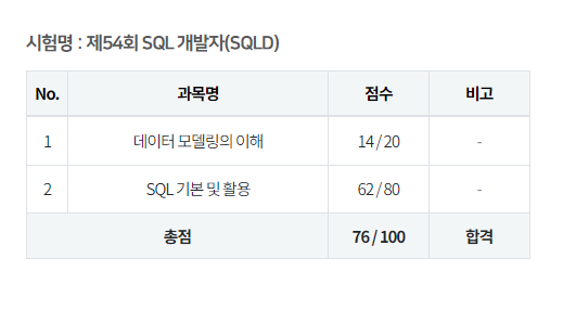 [SQLD] SQL개발자 54회 5일컷 합격 후기 :: 독학, 공부방법, 요약본 : 네이버 블로그