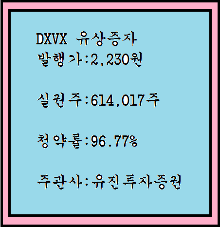 DXVX 실권주 일반공모 유상증자 : 네이버 블로그