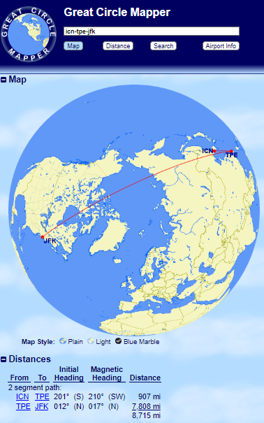 [Great Circle Mapper] 구간별 항공 마일리지 확인하는 방법을 소개합니다. : 네이버 블로그
