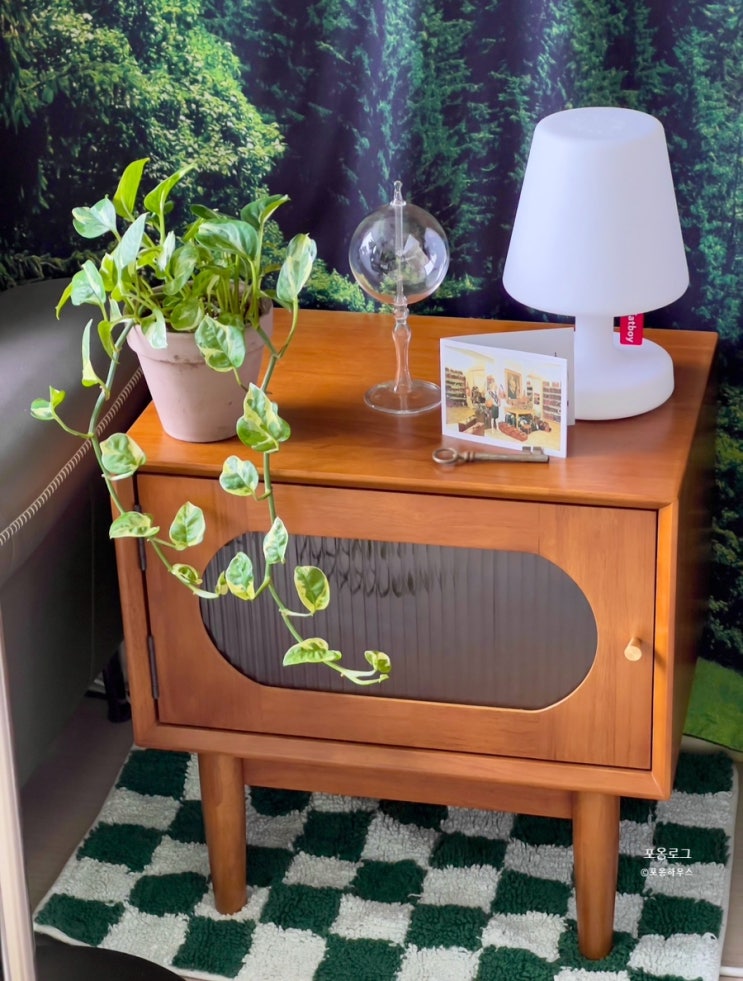 예쁘면서도 실용적인 수납장 "원목 미니 협탁 리뷰" : 네이버 블로그
