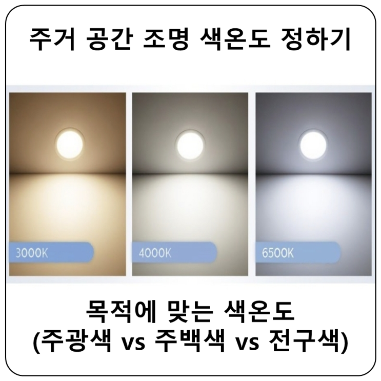 주거 공간 조명 색온도 정하기 목적에 맞는 색온도 정하기 주광색 주백색 전구색 네이버 블로그