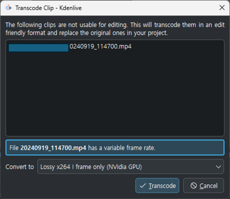 KDEnlive Transcode : 네이버 블로그