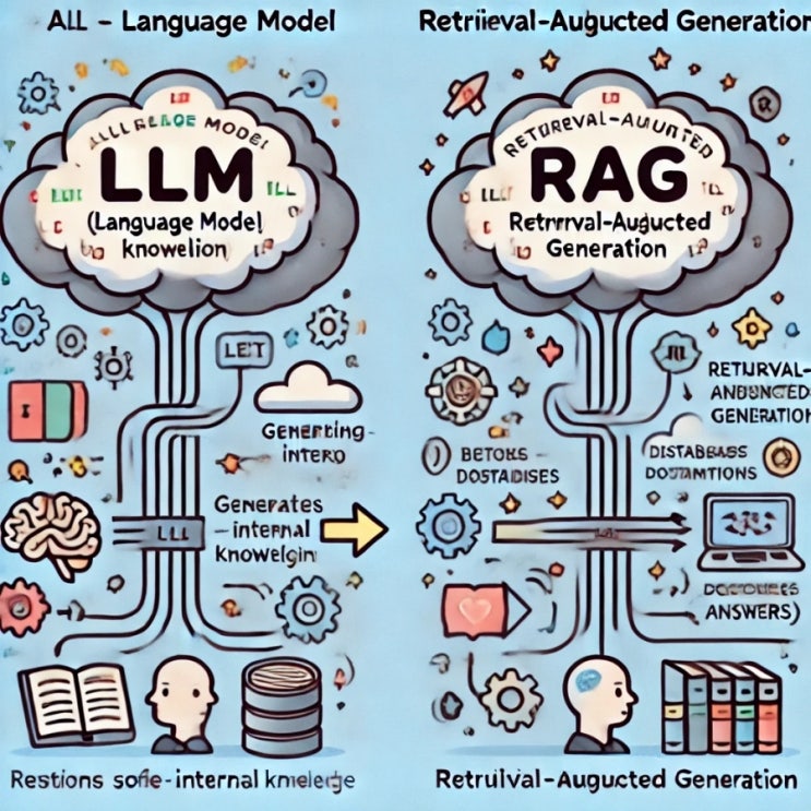 (1) LLM vs. RAG 차이점(LLM(Large Language Model)과 RAG(Retrieval-Augmented ...