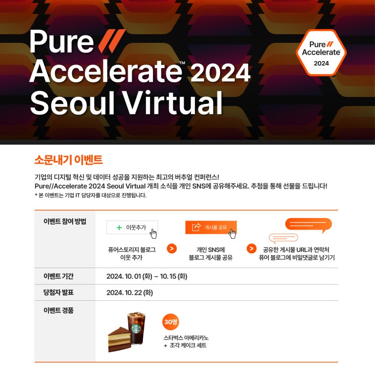 [이벤트] Pure//Accelerate 2024 Seoul Virtual 소문내기 이벤트 : 네이버 블로그