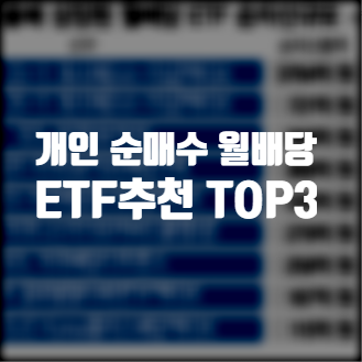 개인 순매수 월배당ETF 추천 TOP3 : 네이버 블로그