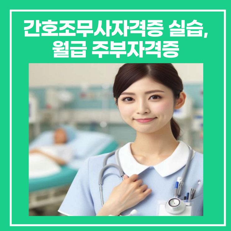 간호조무사자격증 실습월급 주부자격증 네이버 블로그