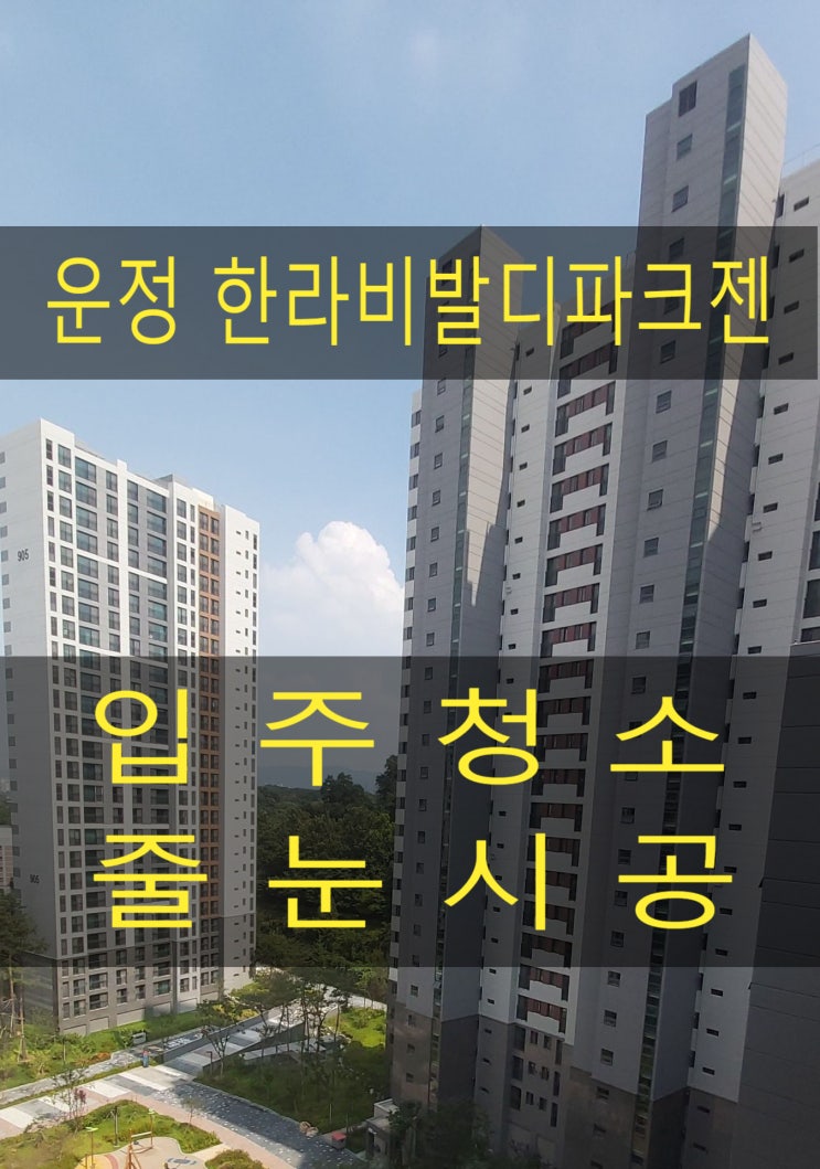 운정신도시 한라비발디파크젠 입주청소 견적 다율동 이상 없이 네이버 블로그