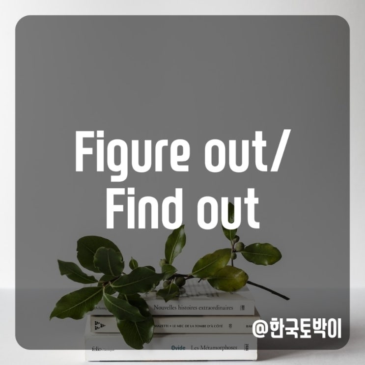 figure out과 find out 뜻 차이 (알아내다 영어로) : 네이버 블로그