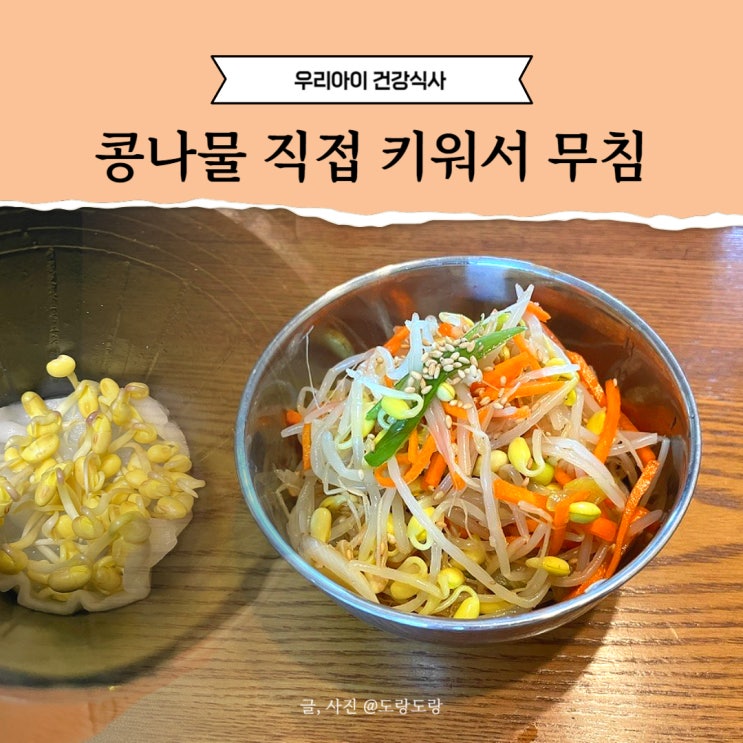 집에서 콩나물키우기 후 아기 콩나물무침 유아 반찬 레시피 네이버 블로그