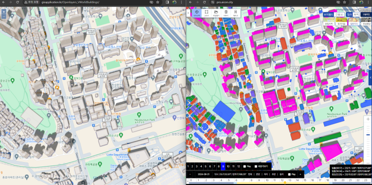 [OpenLayers] OSM Buildings과 브이월드 건물 WFS 연계한 2.5D : 네이버 블로그