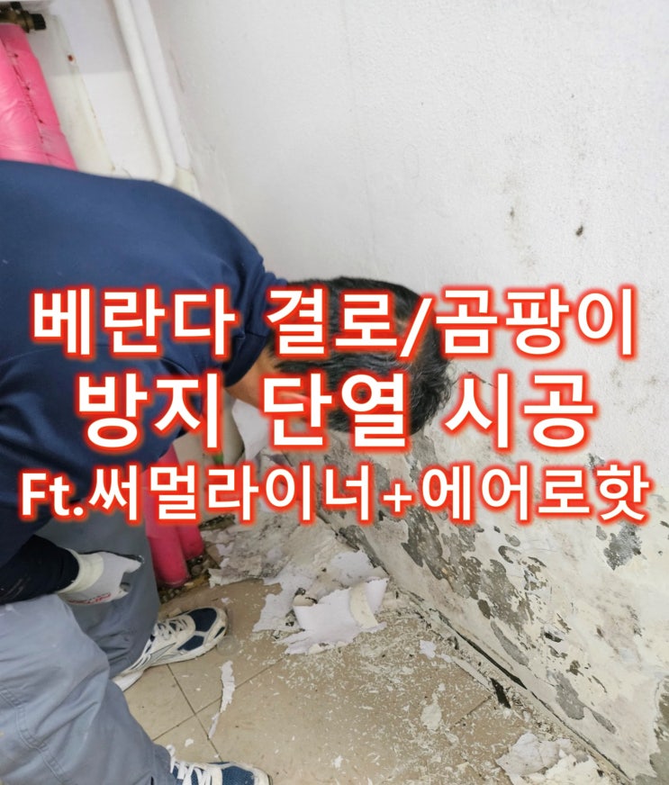 아파트 발코니 베란다 결로 곰팡이 방지 솔루션 단짝 베란다 단열재 써멀라이너와 결로 곰팡이 방지 솔루션 페인트 에어로젤페인트