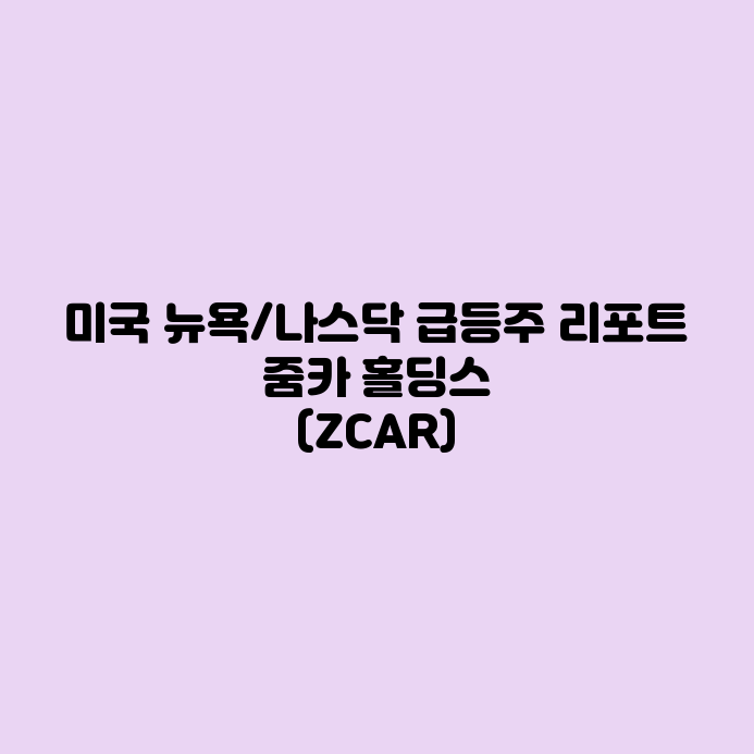 미국 급등주 리포트 줌카 홀딩스(ZCAR) : 네이버 블로그