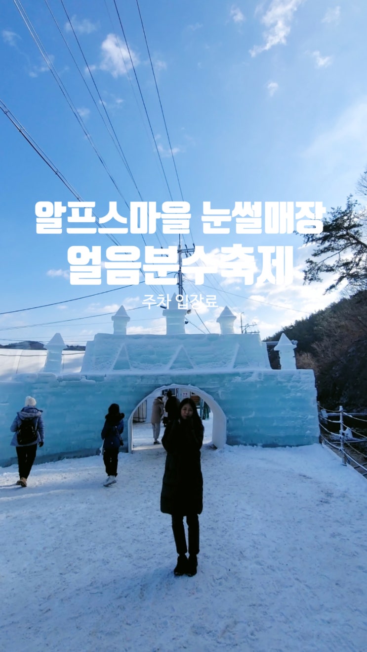 청양 알프스 마을 눈썰매장 1부 얼음 분수 축제 주차 입장료 얼음성 눈 조각상 네이버 블로그