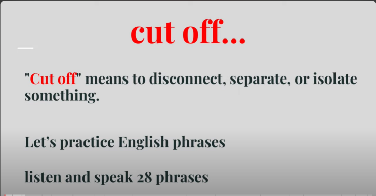 [영어] Cut off의 다양한 사용방법 : 네이버 블로그