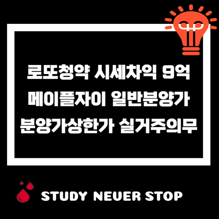 로또청약 시세차익 9억 메이플자이 일반분양가 분양가상한제 실거주의무 네이버 블로그