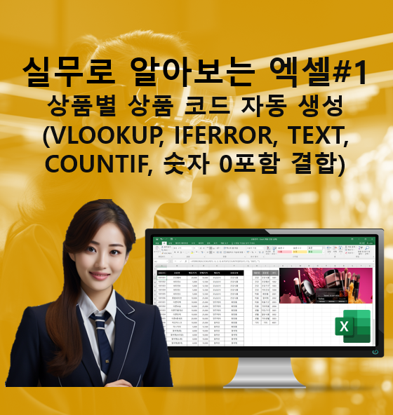 실무로 알아 보는 실전 엑셀1 상품별 상품 코드 자동 생성 Vlookup Iferror Text Countif 숫자
