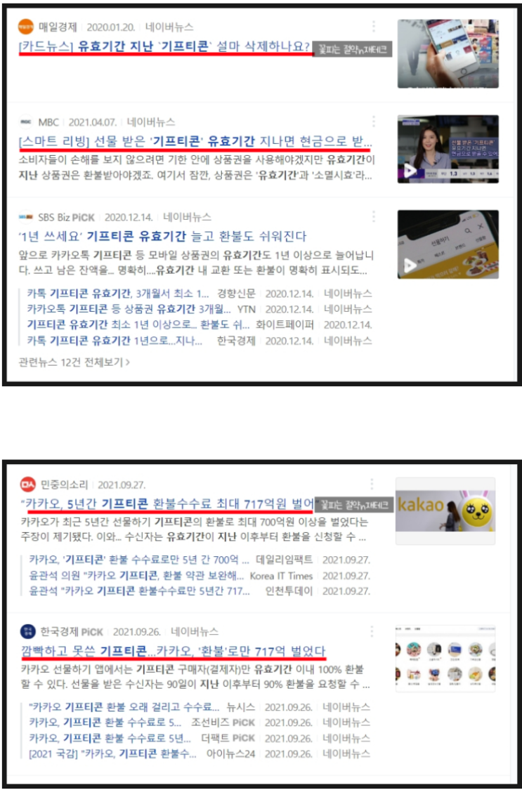 2년 전 오늘 기프티쇼 유효기간 만료 기프티콘 쿠폰 연장 환불 신청방법 네이버 블로그