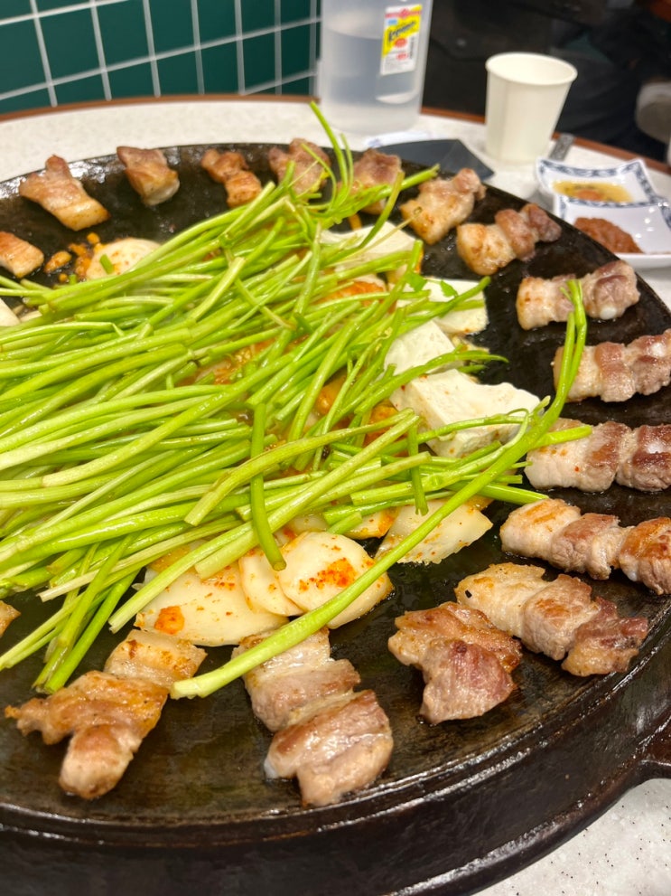 광주 운천역 고기집 진짜무쇠삼겹 쌍촌동 솥뚜껑 미나리삼겹살 네이버 블로그
