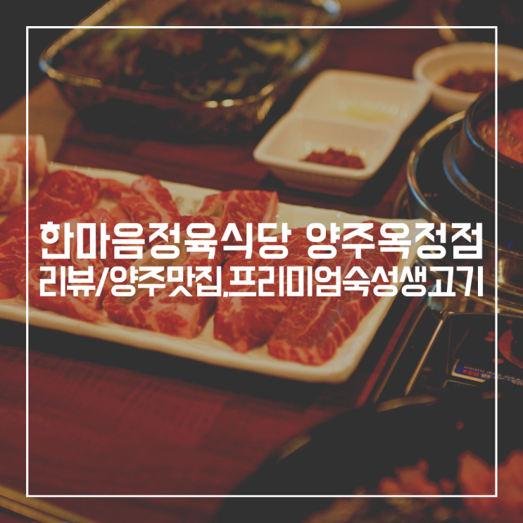 양주 맛집 한마음정육식당 양주옥정점 프리미엄 숙성 생고기 전문은 여기 네이버 블로그