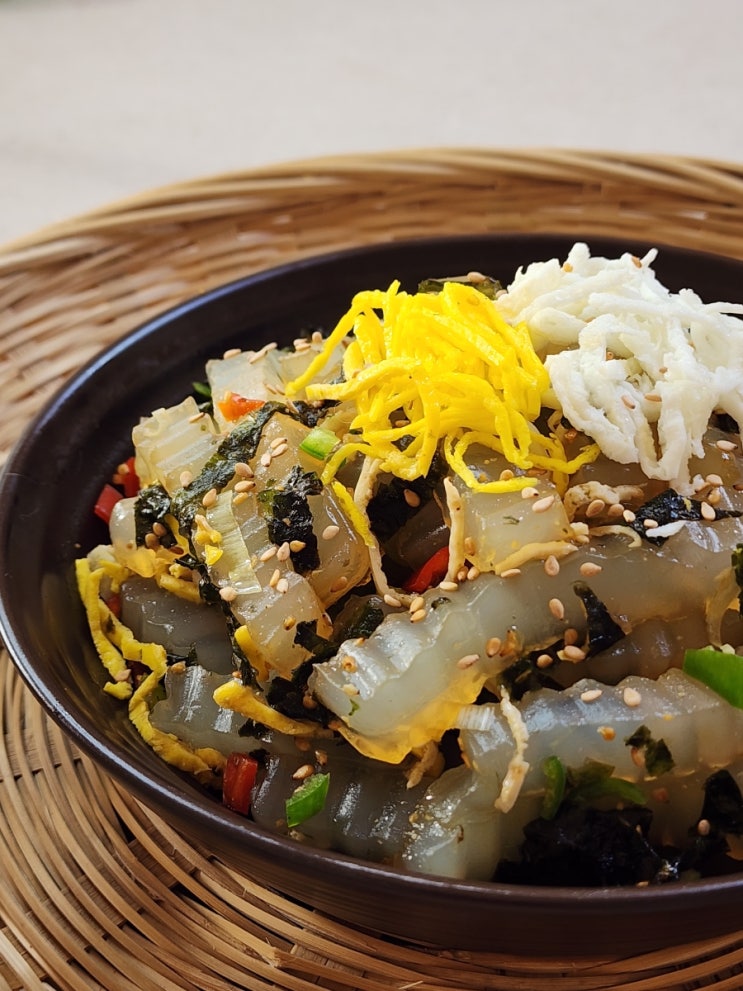 청포묵 김무침 간단 탕평채 만들기 궁중요리 동부묵무침 네이버 블로그