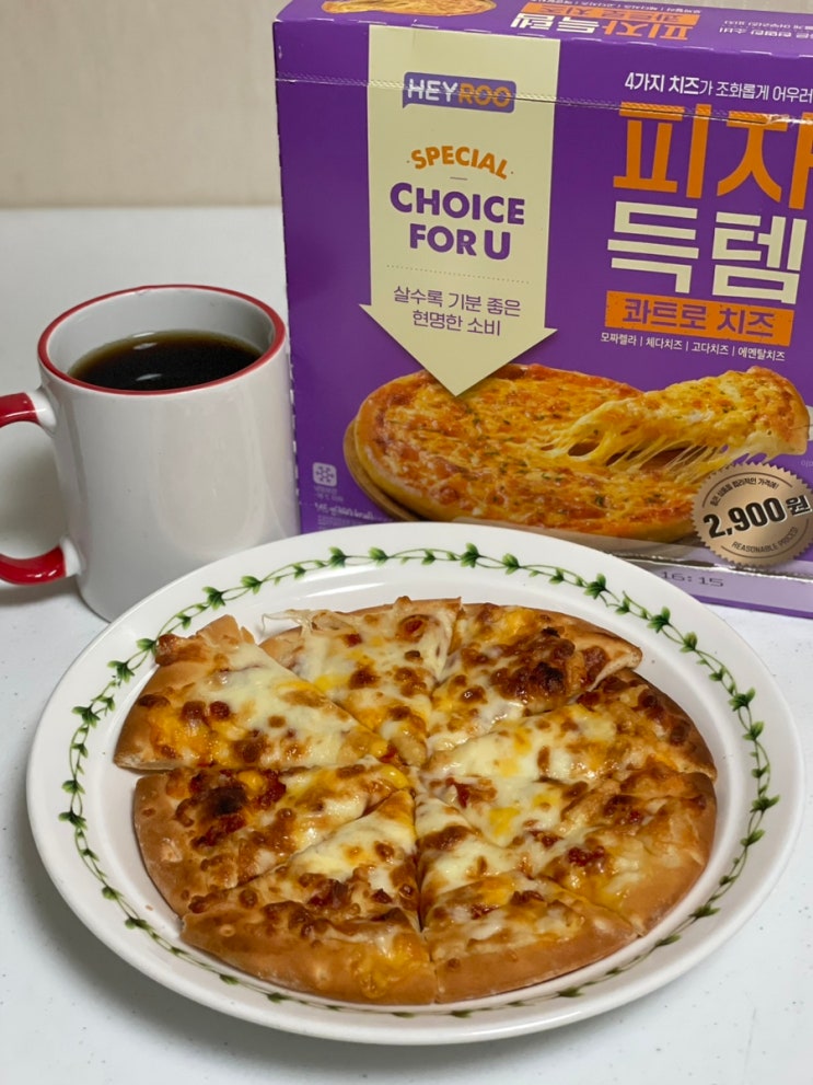 cu 편의점 HEYROO 피자 득템 콰트로 치즈, 요리법, 칼로리 : 네이버 블로그