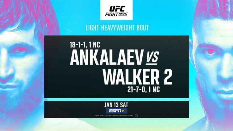 [경기 결과] UFC Fight Night 234: 마고메드 안칼라예프 VS 조니 워커 2 : 네이버 블로그