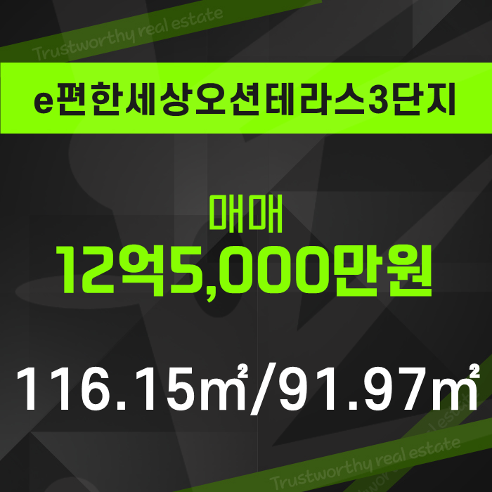 민락동이편한세상오션테라스 수영구 민락동 매매 E편한세상오션테라스3단지 공급면적11615㎡전용면적9197㎡ 12억