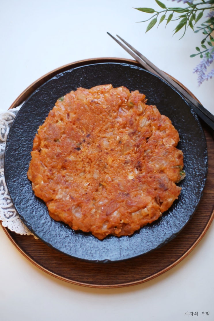 바삭한 김치전 만드는법 백종원 김치부침개 레시피 반죽 참치 김치전 바삭하게 만들기 네이버 블로그