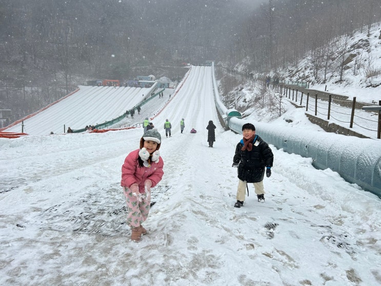 서울 근교 양주 눈꽃축제 눈썰매장 줄줄이 썰매 할인 주말 후기 네이버 블로그